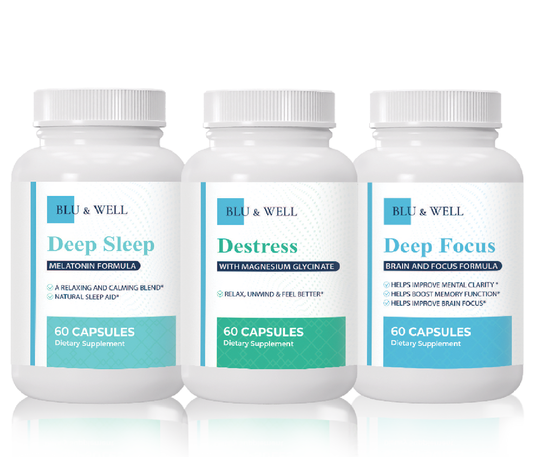 PureCalm™ Combo (Deep Sleep, Destress & Deep Focus) – BLU & WELL