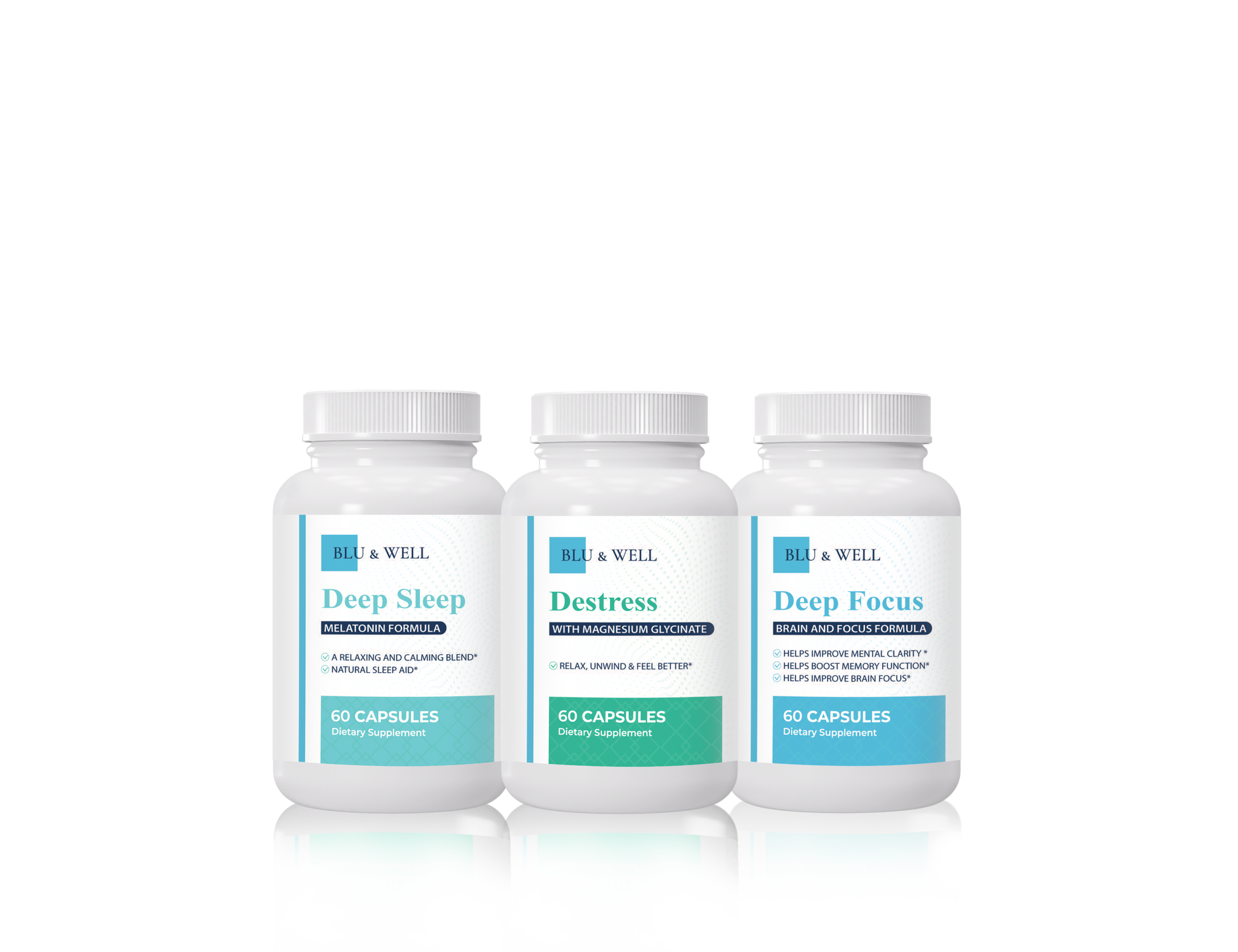 PureCalm™ Combo (Deep Sleep, Destress & Deep Focus) – BLU & WELL